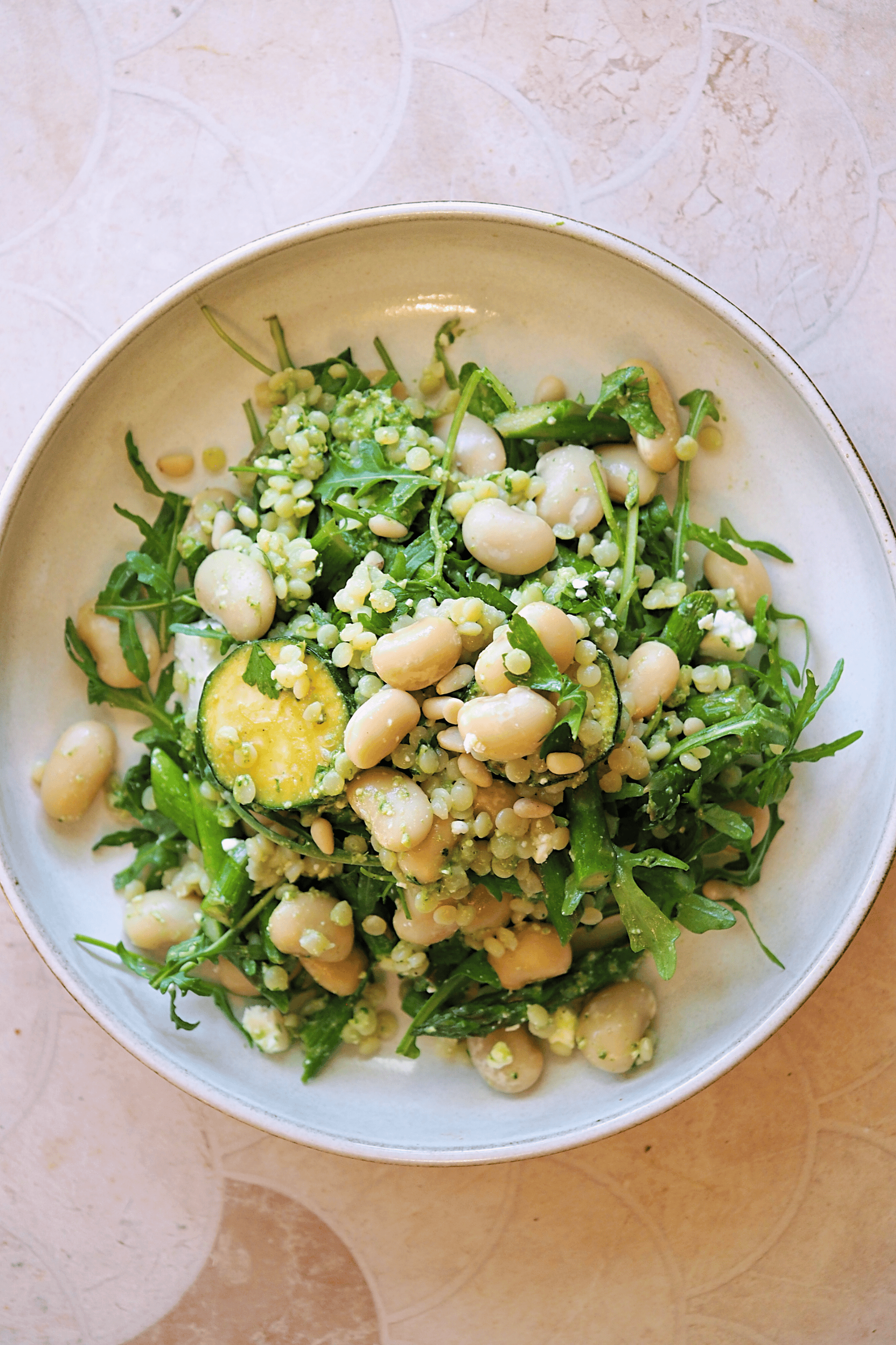 Asparagus and Courgette Pesto Salad – But First, Food