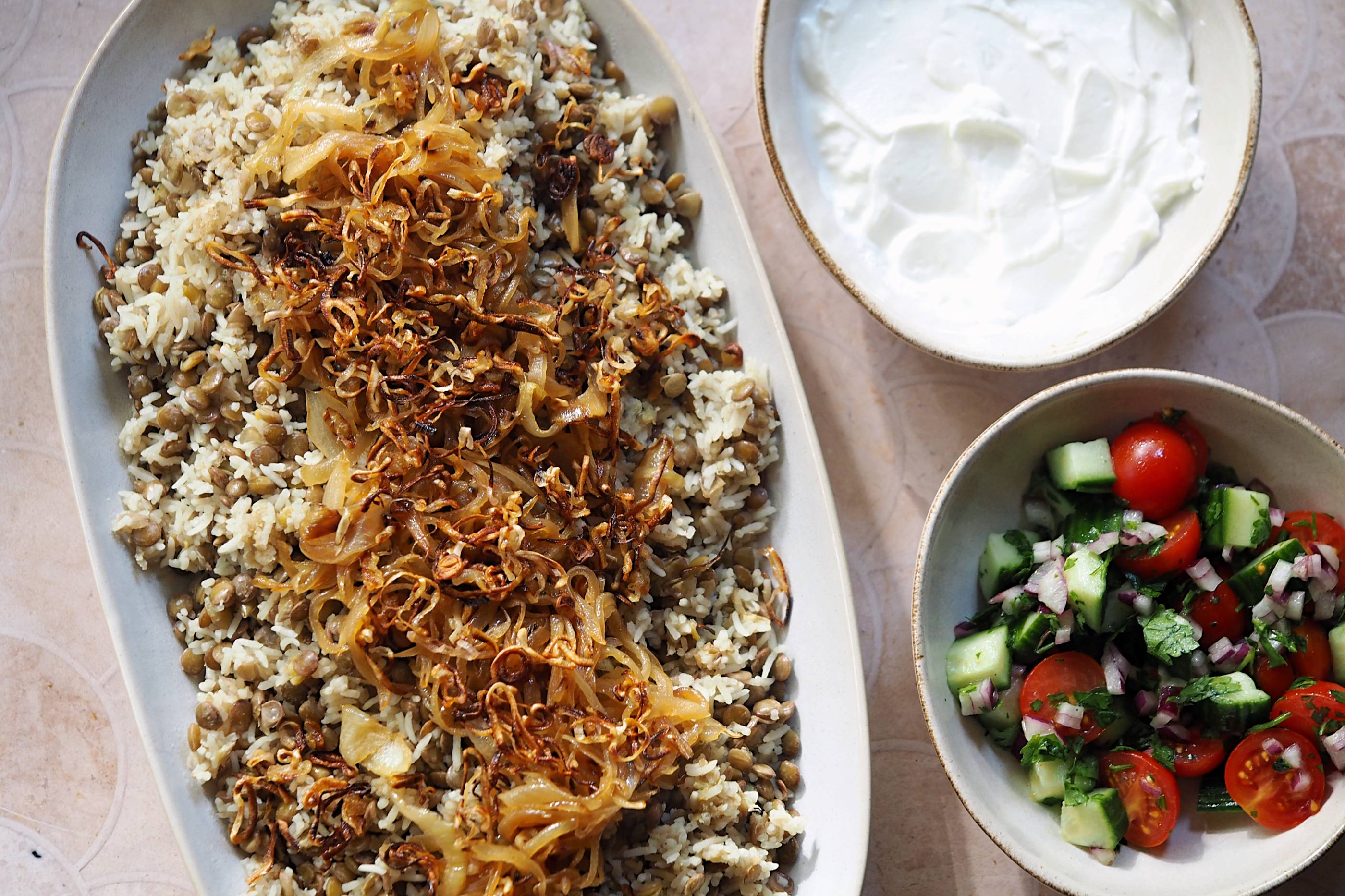 Lebanese Lentils & Rice (Mujadara) – But First, Food