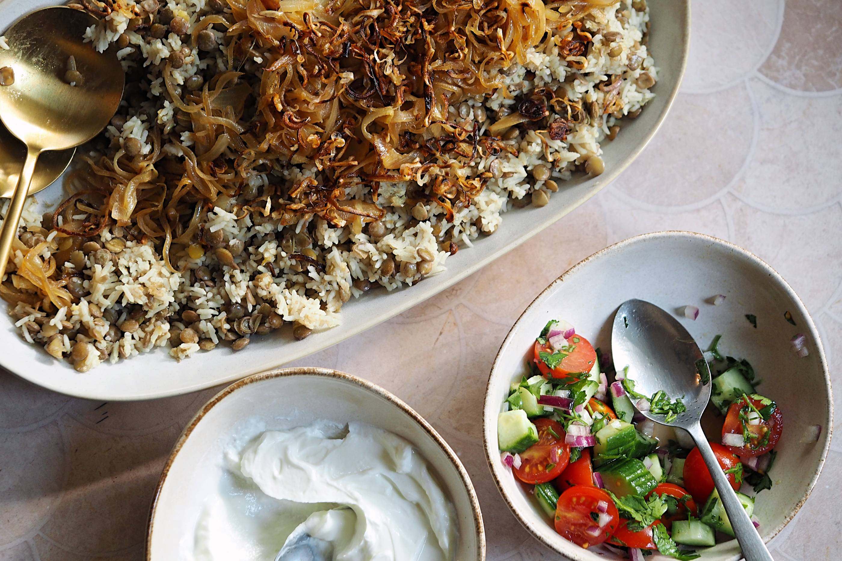 Lebanese Lentils & Rice (Mujadara) – But First, Food
